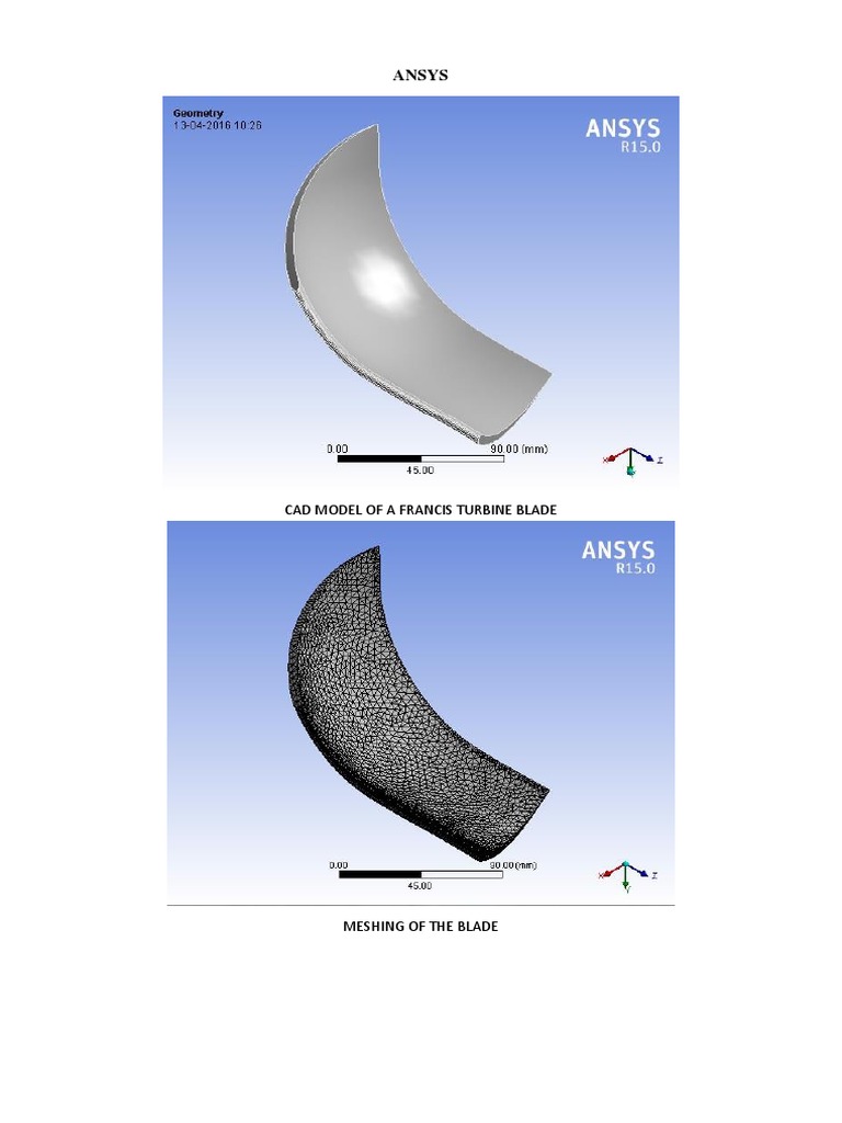 Ansys: Cad Model of A Francis Turbine Blade | PDF