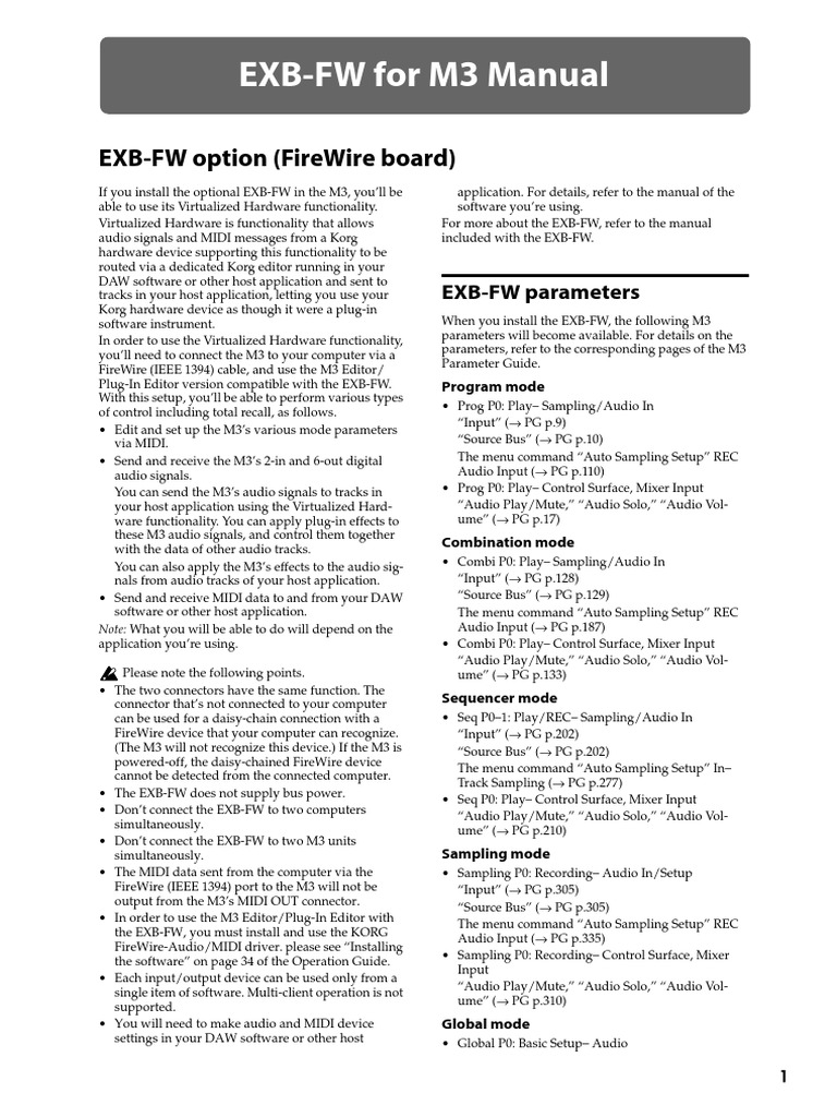 EXB-FW For M3 Manual | Download Free PDF | Usb | Electronic Engineering
