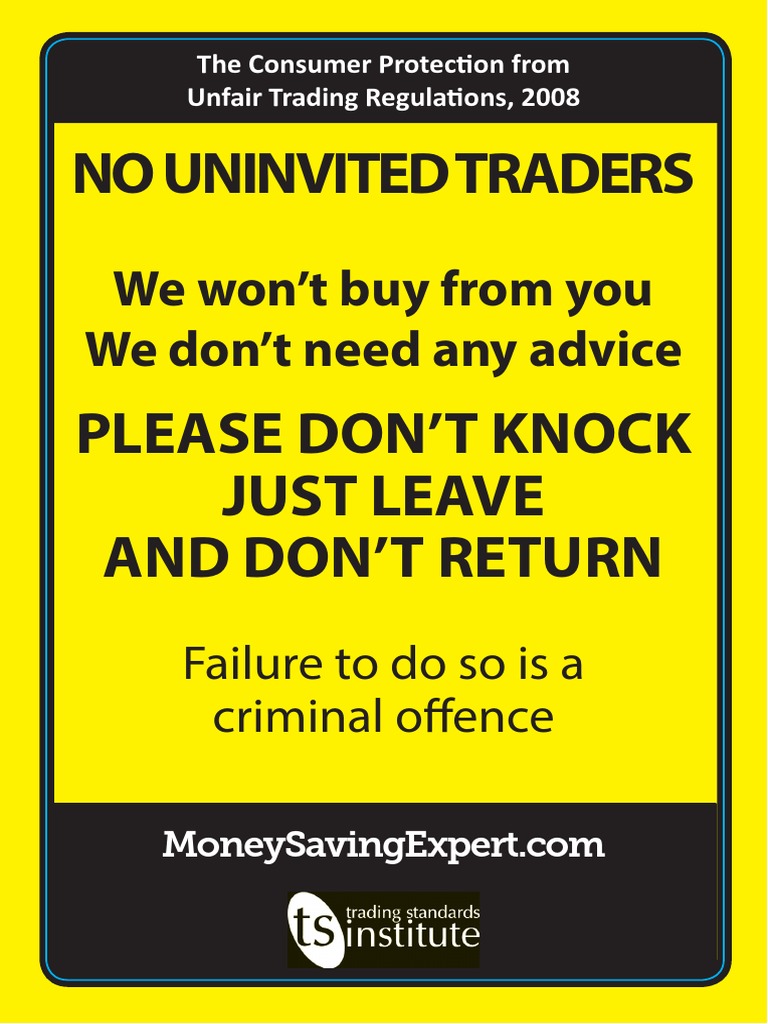 No Uninvited Traders: We Won't Buy From You We Don't Need Any Advice | PDF