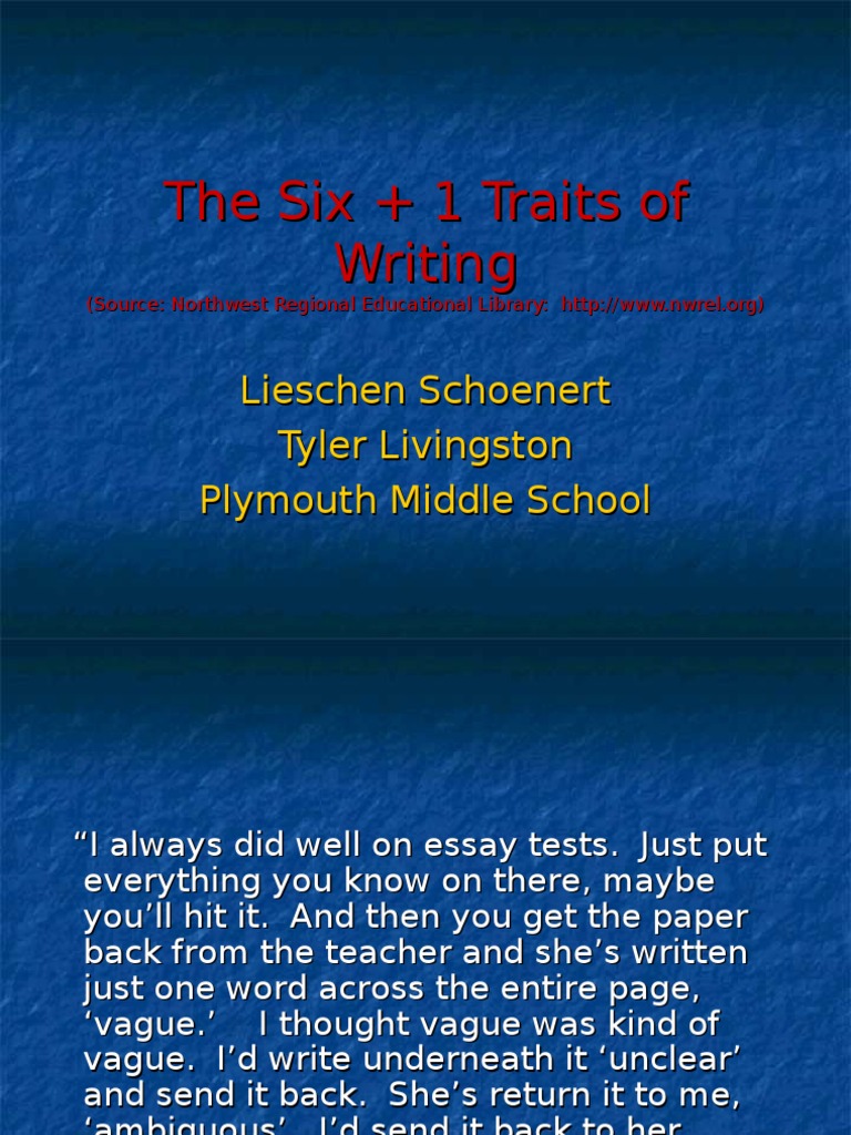 The Six Traits of Writing Powerpoint For Training | PDF | Vocabulary ...