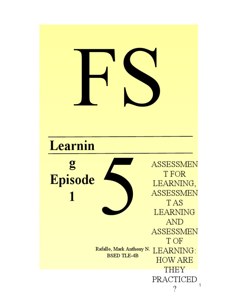 Fs 5 Episode 1 | PDF | Educational Assessment | Teachers