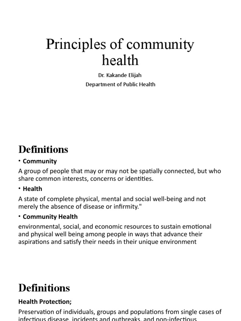 Principles of Community Health Nursing | PDF | Preventive Healthcare ...