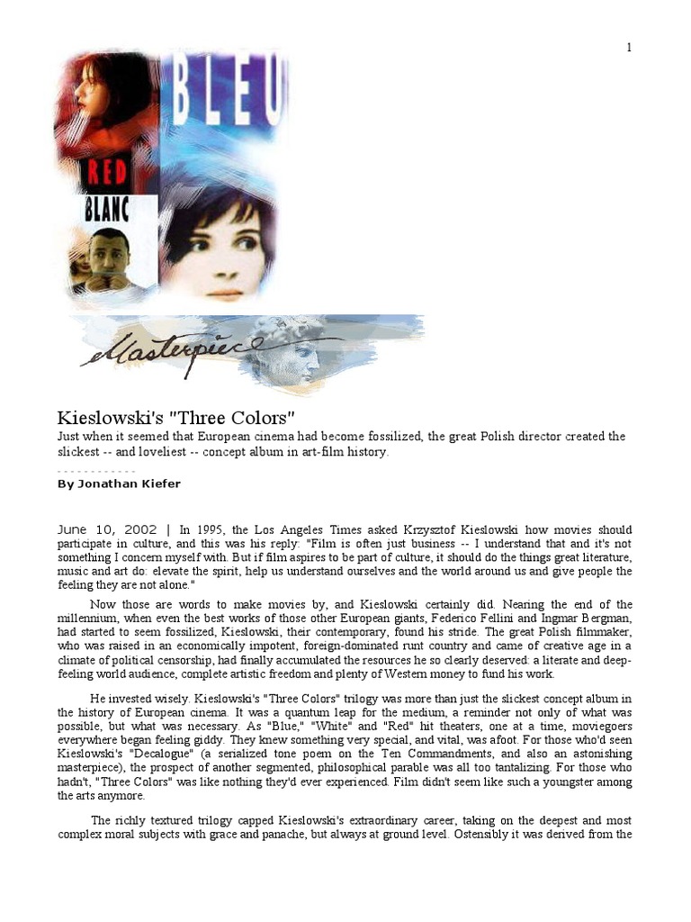 Kieslowski's Three Colors | PDF | Color