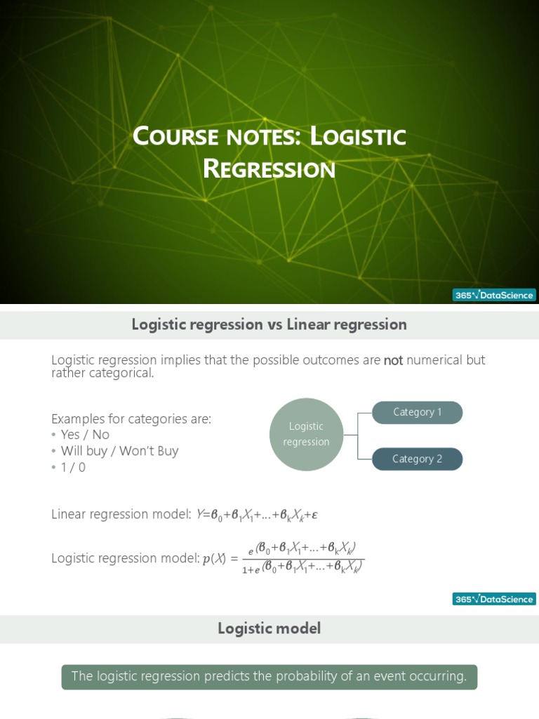 Ourse Notes Ogistic Egression: Course Notes: Descriptive Statistics ... Ourse Notes Ogistic Egression: Course Notes: Descriptive Statistics ...