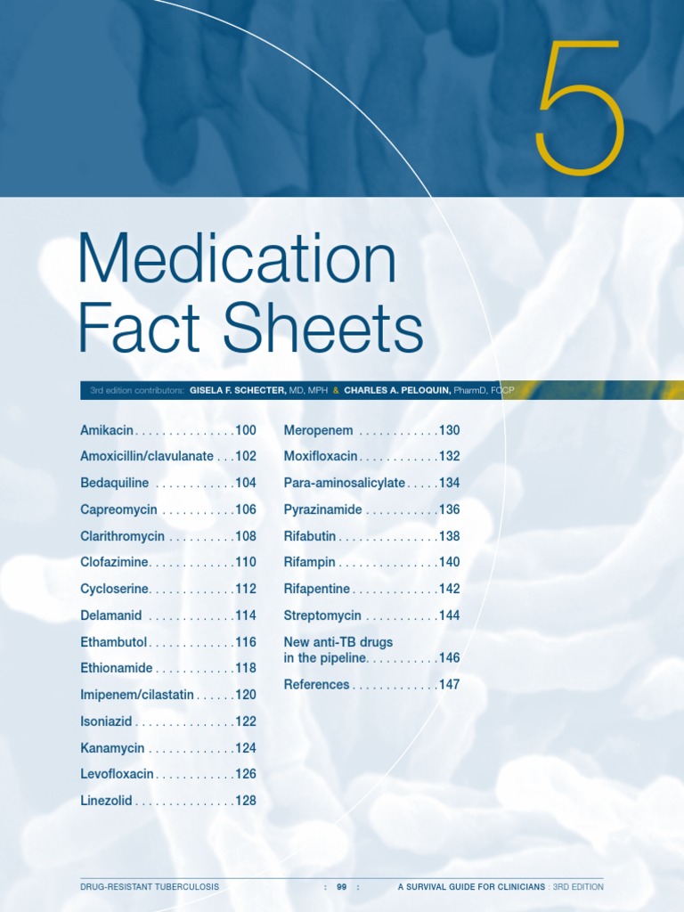 Medication Fact Sheets: 3rd Edition Contributors | PDF | Dose ...