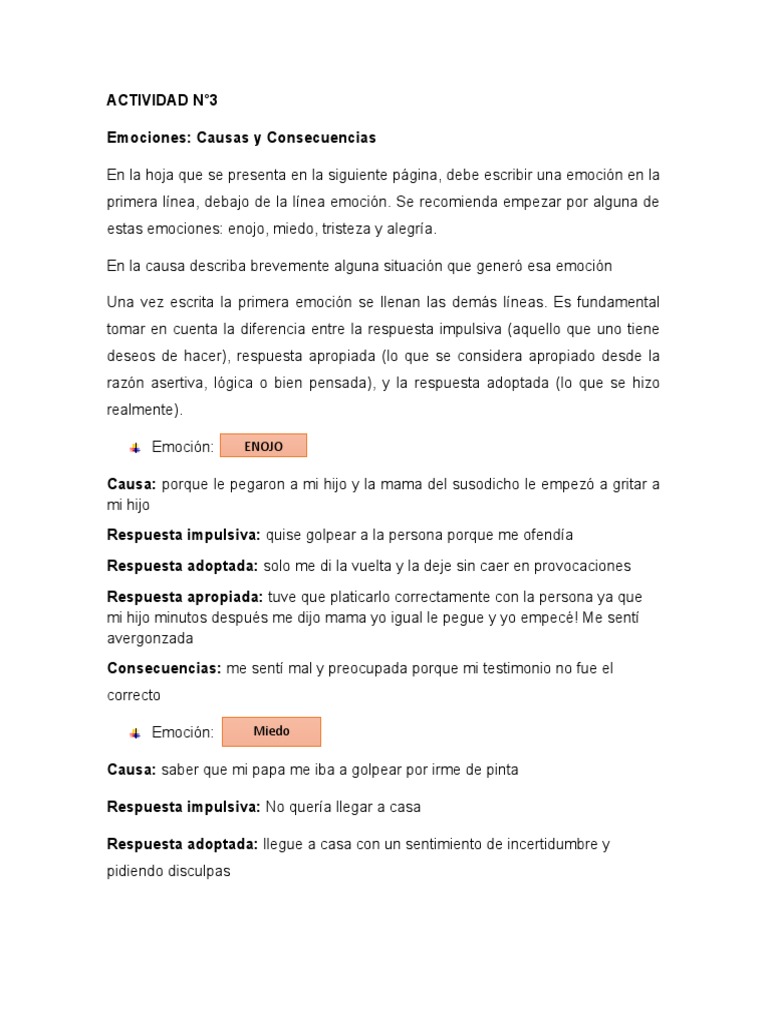 ACTIVIDAD Nro 3 SALUD MENTAL | PDF | Las emociones | Estrés (biología)