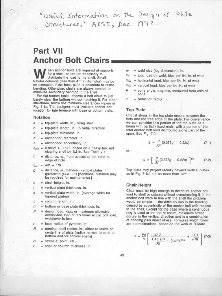 Anchor Bolt Chair Design | PDF
