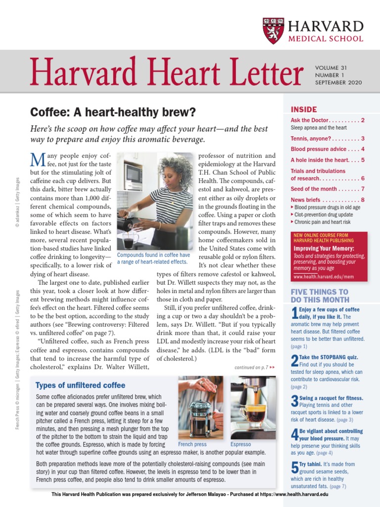 Harvard Heart Letter September 2020 Harvard Health PDF | PDF | Blood ...