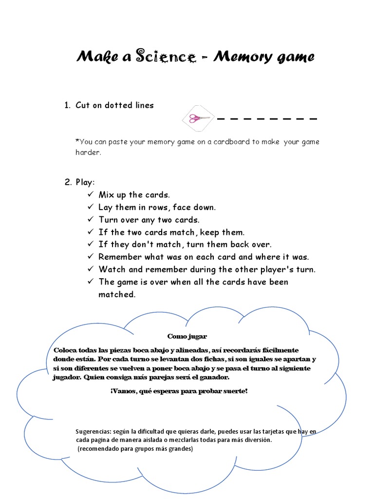 Full Color Printable - Memory Game Materials | PDF