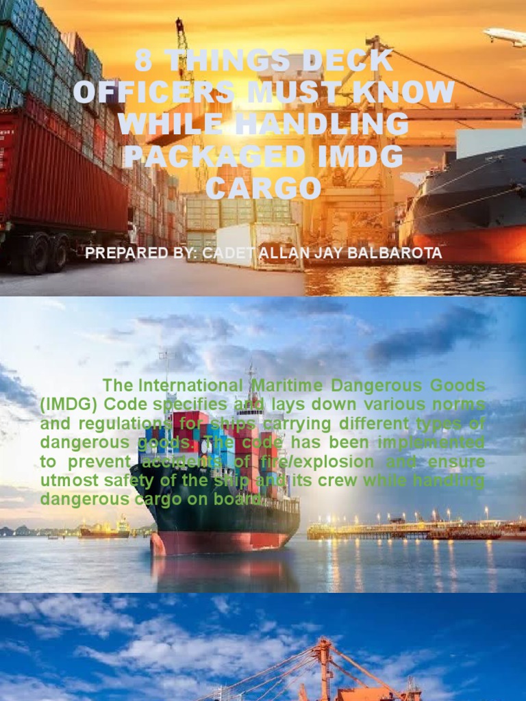 IMDG Cargo Handling Guidelines | PDF | Business | Technology & Engineering
