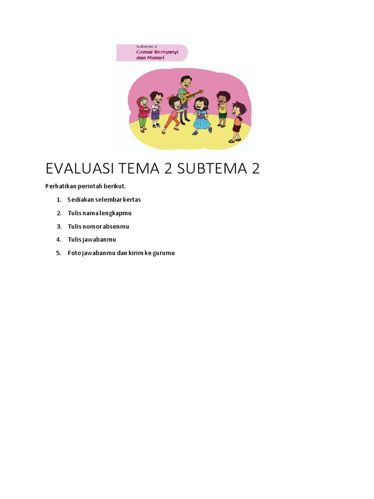 Evaluasi Tema 2 Subtema 2 | PDF
