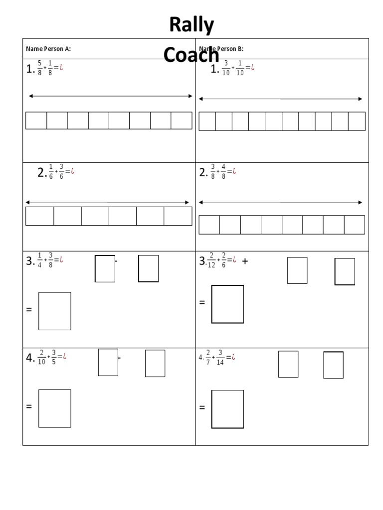 Rally Coach Adding Fractions | PDF