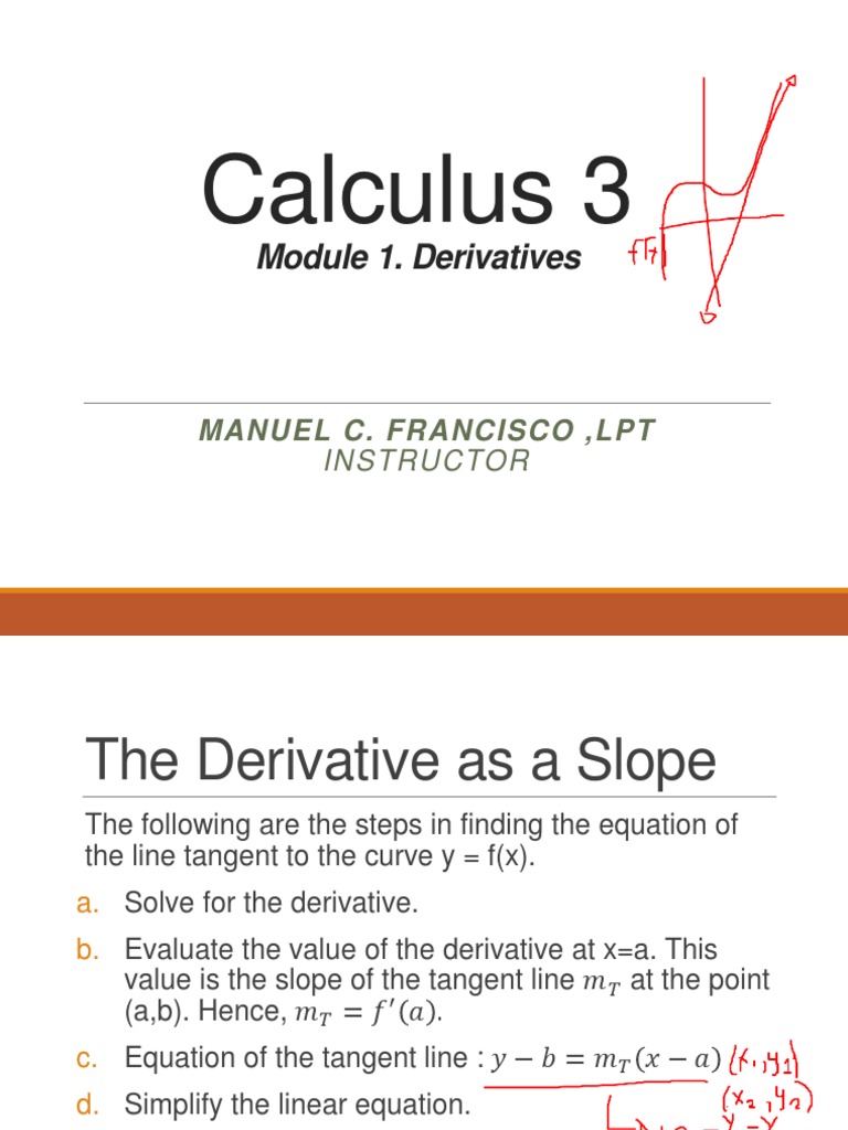 Module 1. Calculus 3 | PDF | Tangent | Slope