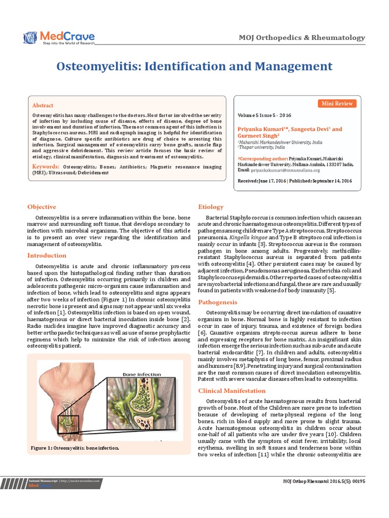 Osteomyelitis: Identification and Management: MOJ Orthopedics ...