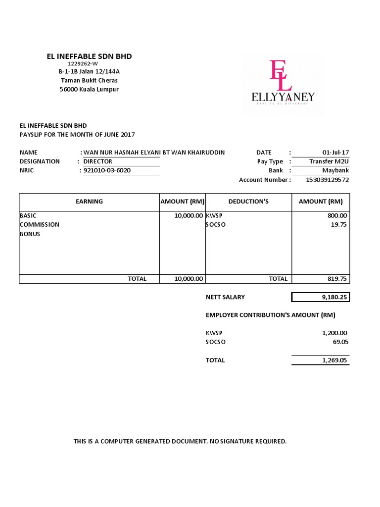 Payslip Staff August XL | PDF | Business