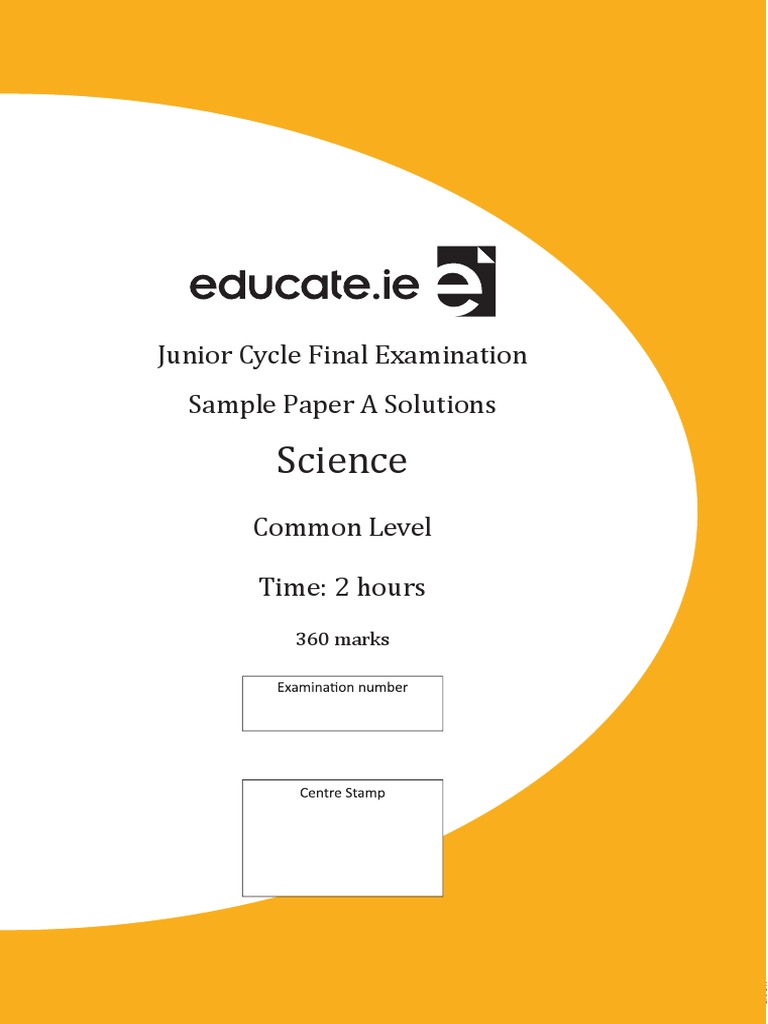 Science: Junior Cycle Final Examination Sample Paper A Solutions | PDF ...