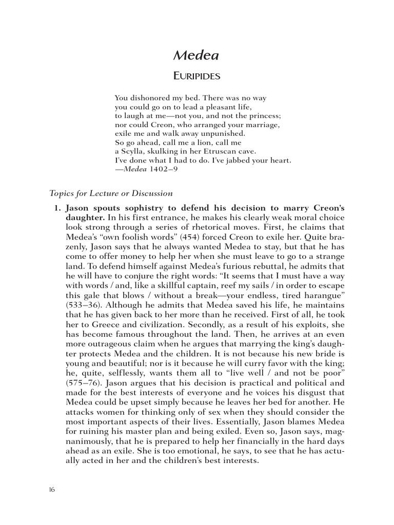 Medea Euripides | PDF | Jason | Sophocles