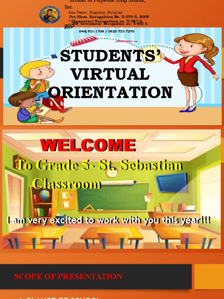 Virtual Orientation For Grade 5 Students Pdf Educational Technology