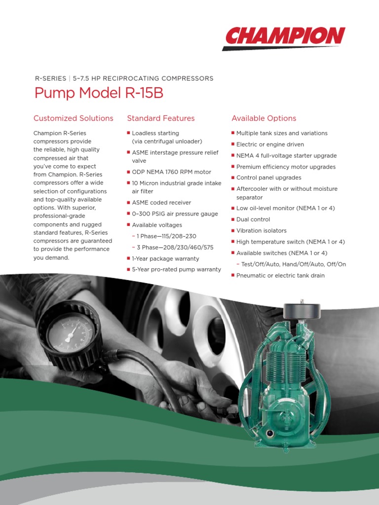 R-Series Pump Model R-15B Brochure | PDF | Pump | Engines