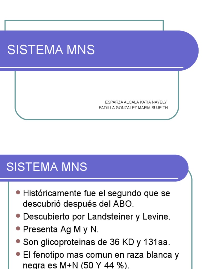 Sistema MNS | PDF | Tipo de sangre | Genética
