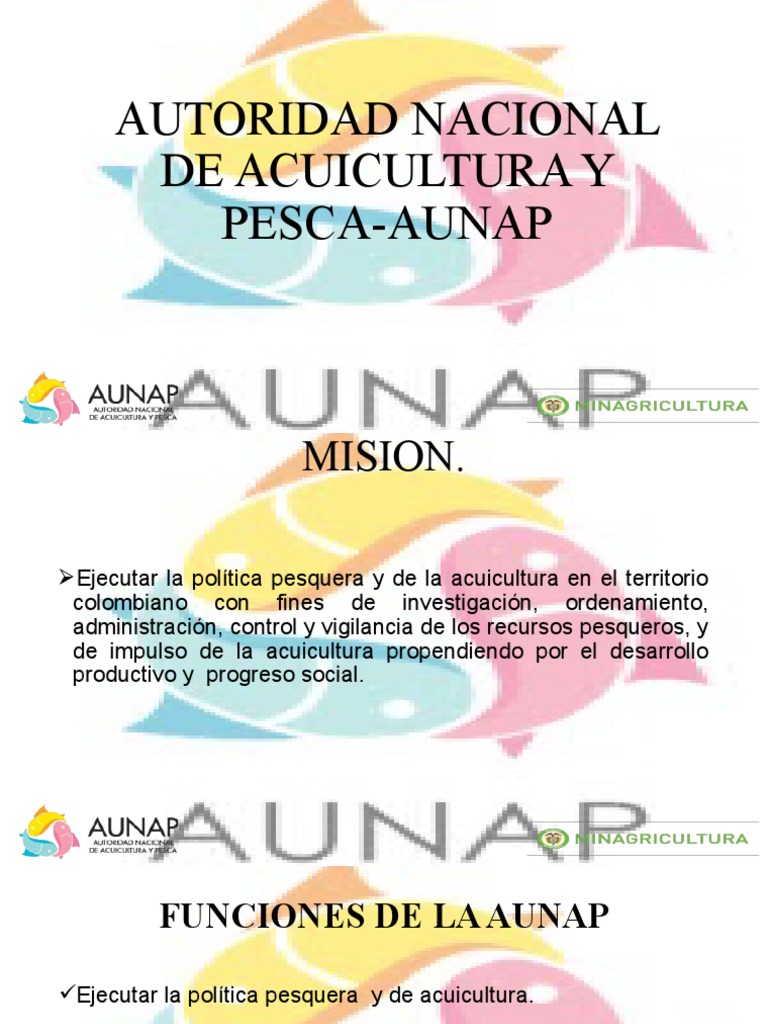 Autoridad Nacional de Acuicultura y Pesca-Aunap | PDF | Acuicultura ...