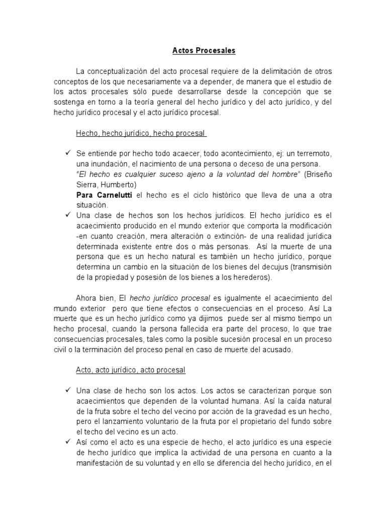 Clasificación de Actos Procesales | PDF | Ley procesal | Demanda judicial