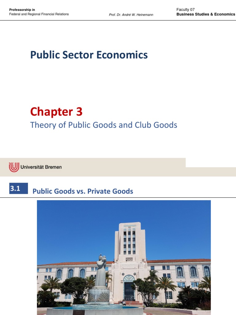 Public Sector Economics: Theory of Public Goods and Club Goods | PDF ...
