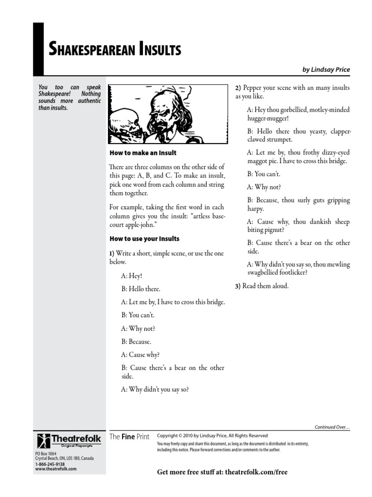 Shakespearean Insults PDF | PDF | Intellectual Works