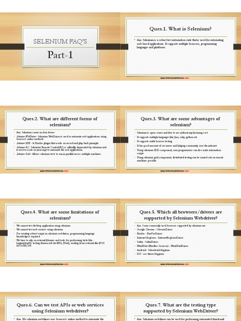 Selenium FAQ'S Part1 PDF | PDF | Selenium (Software) | X Path