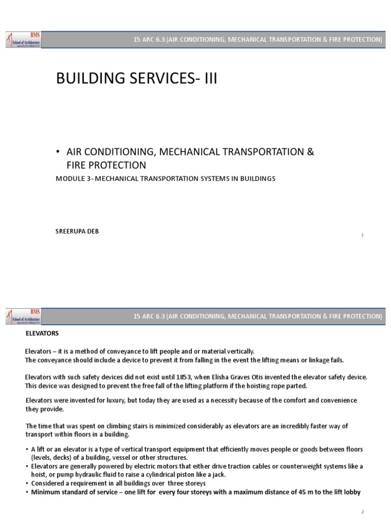 BS-III - Module 3A - Students | PDF | Elevator | Machines