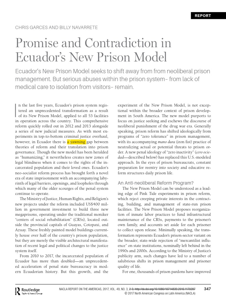 Promise and Contradiction in Ecuador's New Prison Model | PDF | Remand (Detention) | Prison