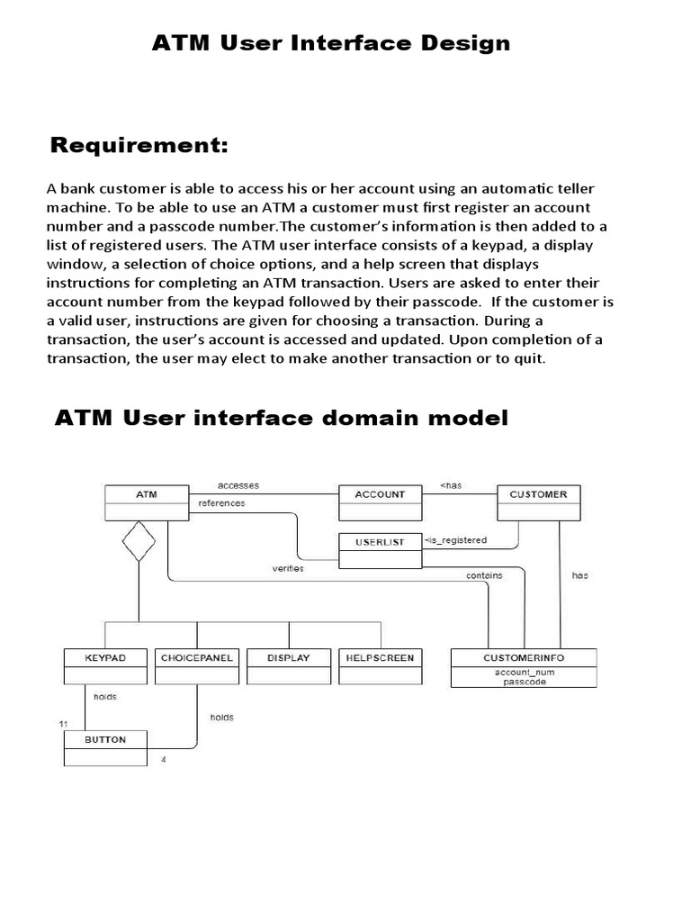 ATM User Interface Design Que | PDF