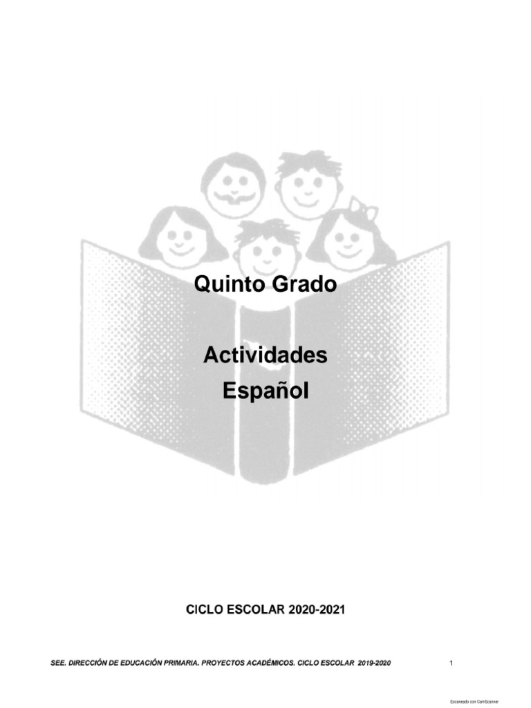 Quinto Grado. Actividades Español. Aprendiendo en Casa | PDF