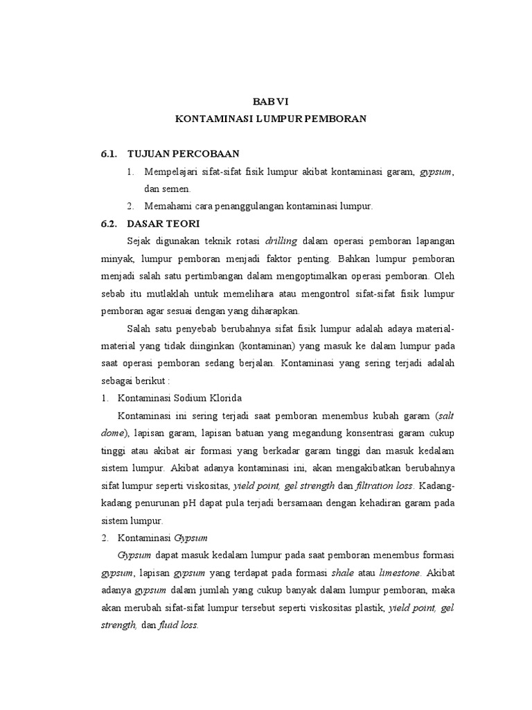 Bab 6 - Kontaminasi Lumpur Pemboran (66-81) | PDF