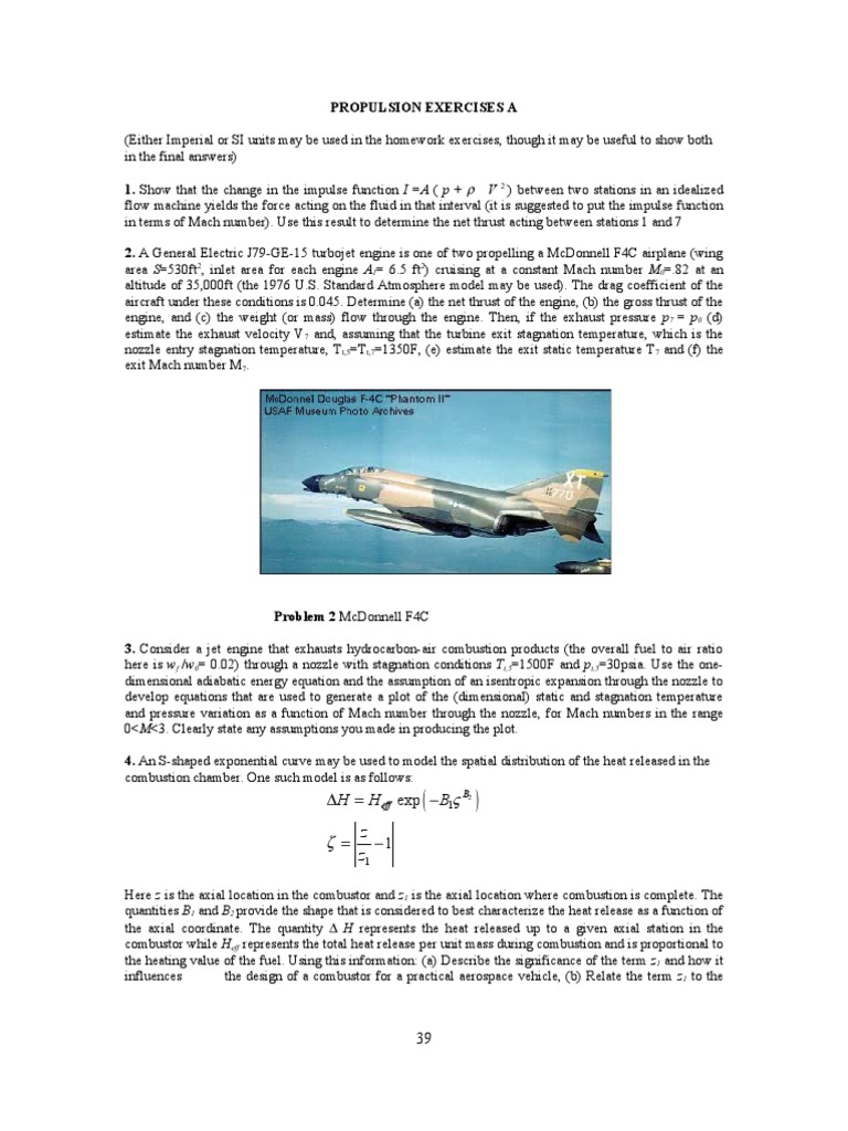 Propulsion Homework Exercises A 12-08 | PDF | Turbine | Gas Technologies