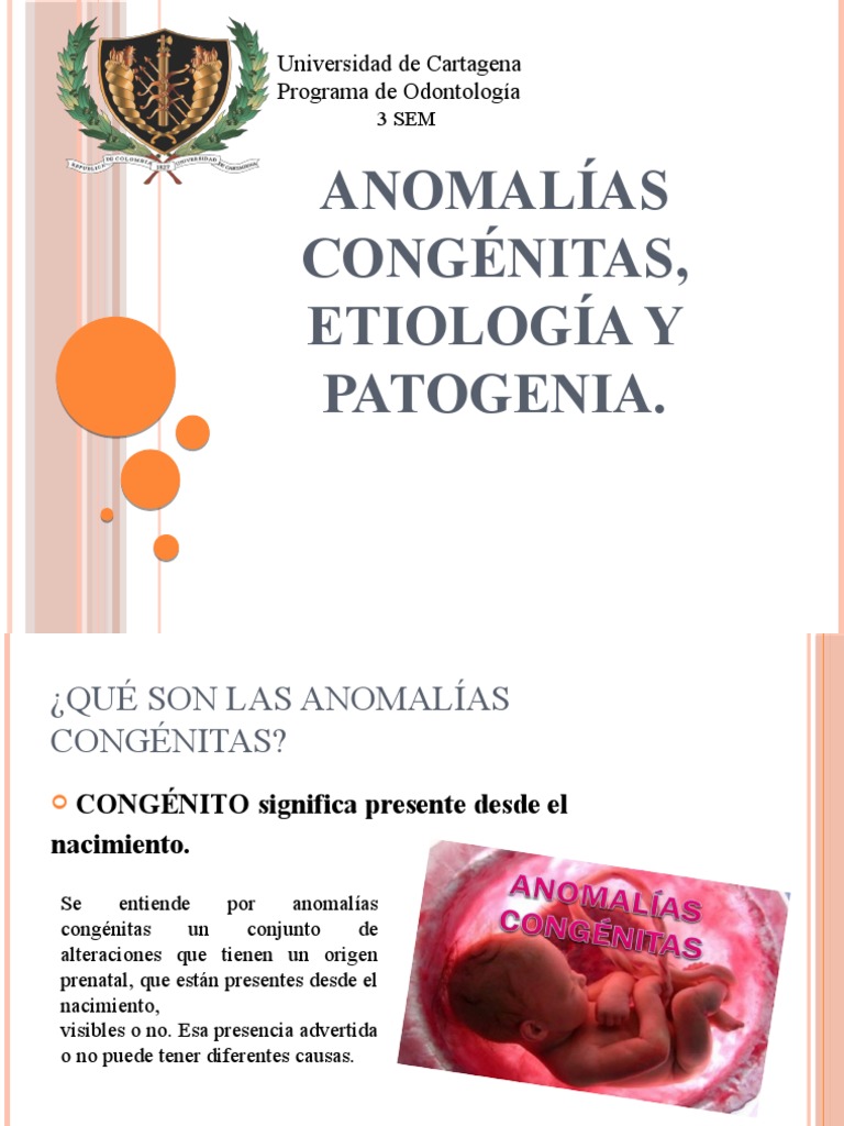 Anomalías Congénitas: Causas y Tipos | PDF | Trastorno genético | Genética
