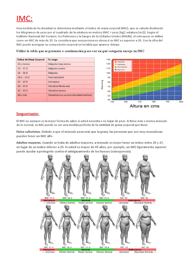 Clasificación y Cálculo del IMC | PDF | Índice de masa corporal | Interés