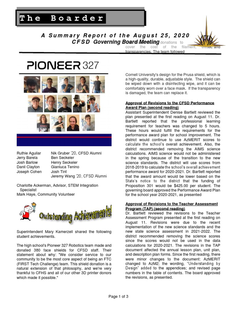 The Boarder 08-25-20 | PDF | Distance Education | Teachers