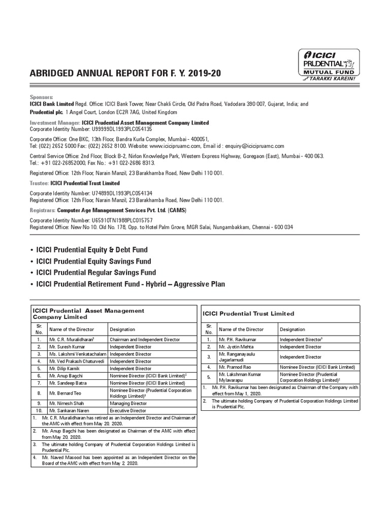 Group 7 Abridged Annual - Report For Fy 19 20 PDF | PDF | Securities ...