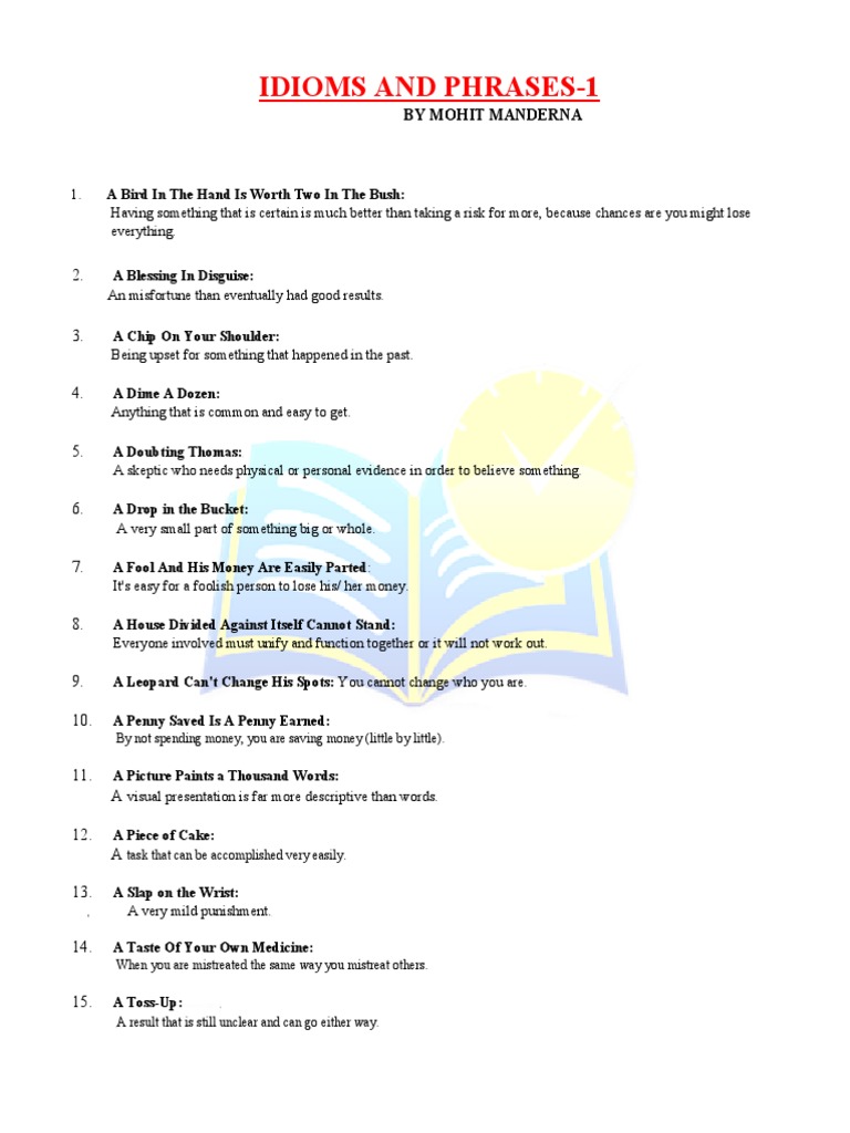 Idioms Explained for Language Learners | PDF | Self-Improvement
