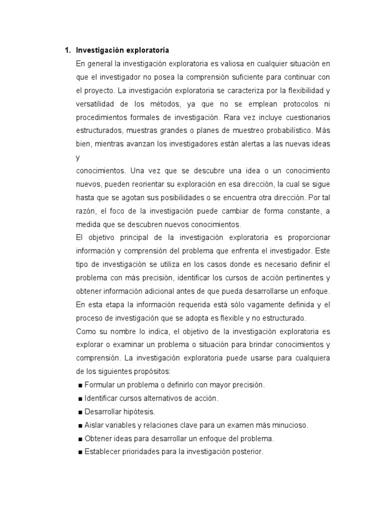 Investigación Exploratoria | PDF | Creatividad | Información
