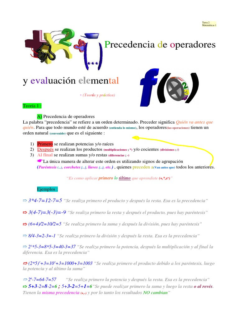 Precedencia de Operadores | PDF | Multiplicación | Soporte