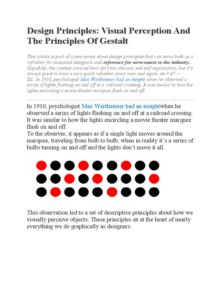 Key Design Principles Explained | PDF | Perception | Weight