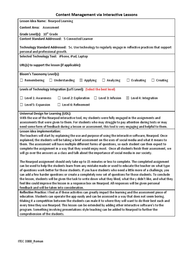 Engaging 10th Grade Assessments with Nearpod | PDF | Reflective ...