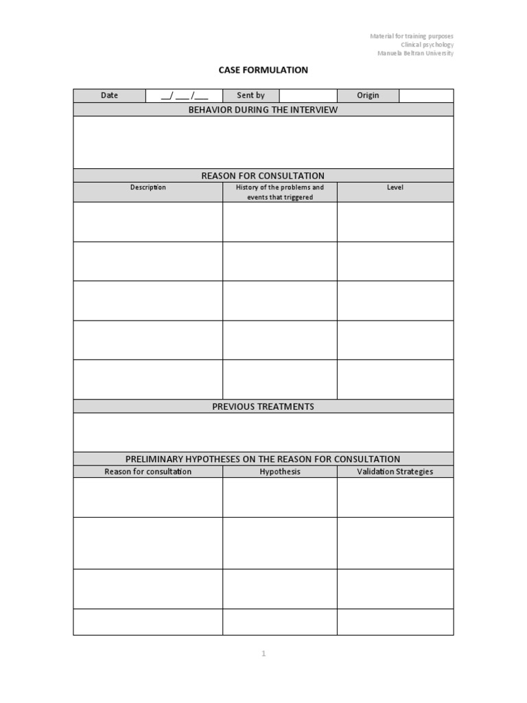 Clinical Case Formulation | PDF | Clinical Psychology | Psychology