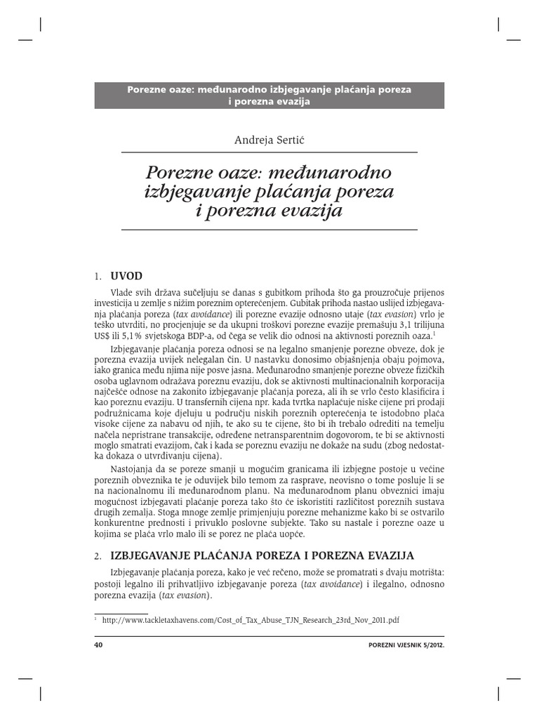 Porezne Oaze PDF | PDF