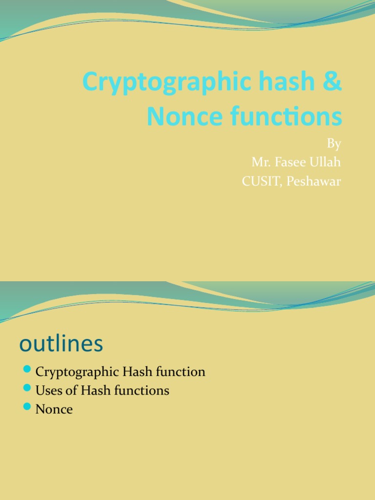 Cryptographic Hash & Nonce Basics | PDF