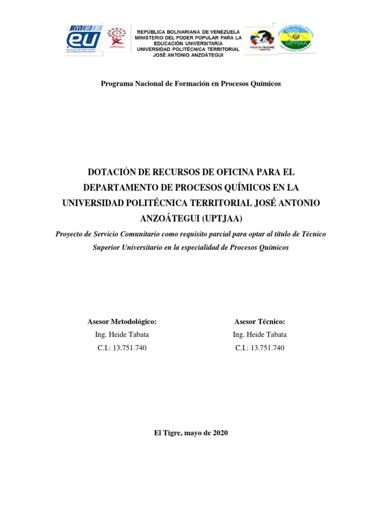 Proyecto de Servicio Comunitario PQ-01 | PDF | Venezuela | Presupuesto