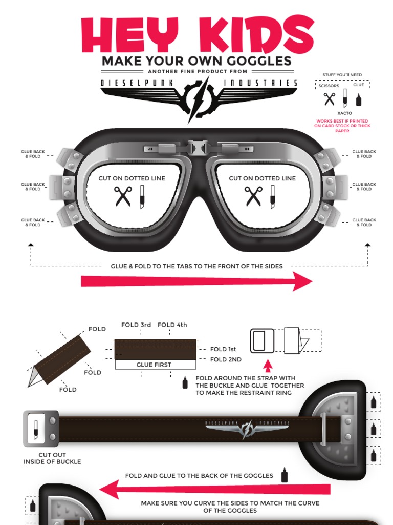 Make Your Own Goggles: Cut On Dotted Line Cut On Dotted Line | PDF