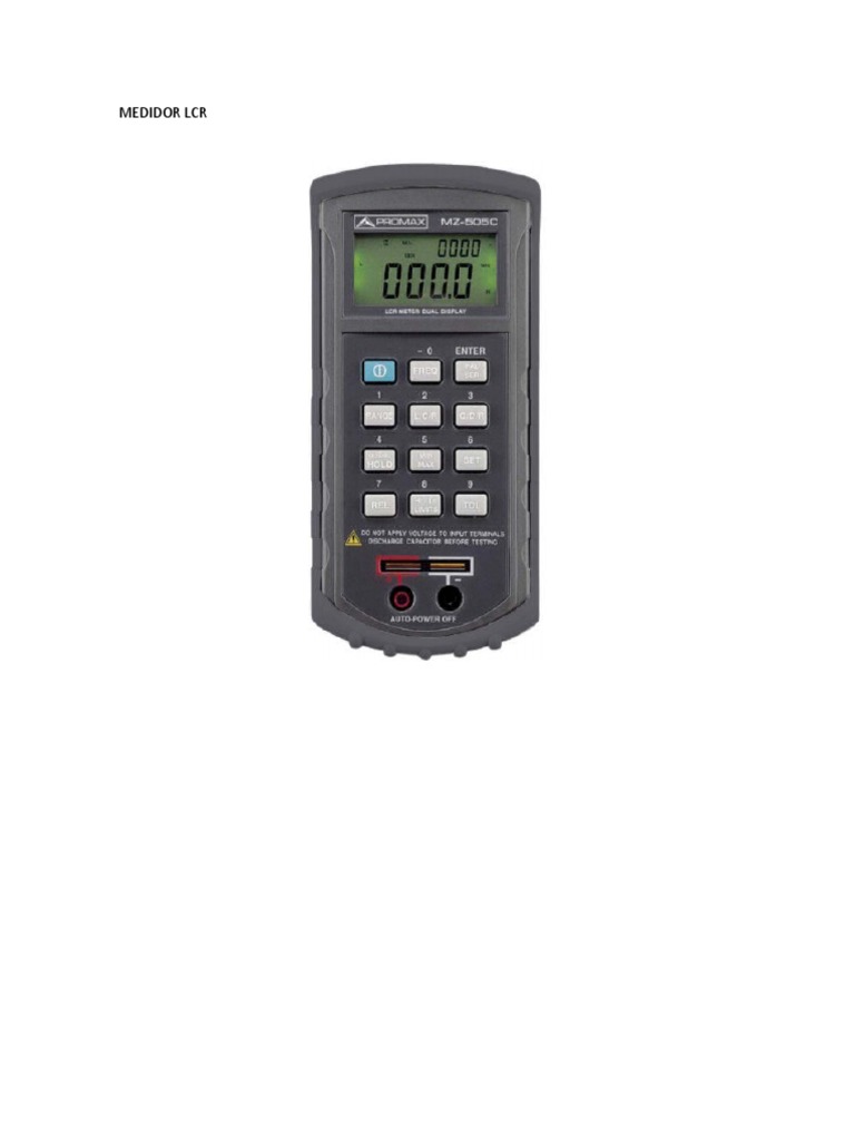 Medidor LCR | PDF | Resistencia Eléctrica y Conductancia | Electrónica